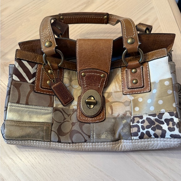 Coach | Bags | Coach Patchwork Satchel In Brown And Tan | Poshmark